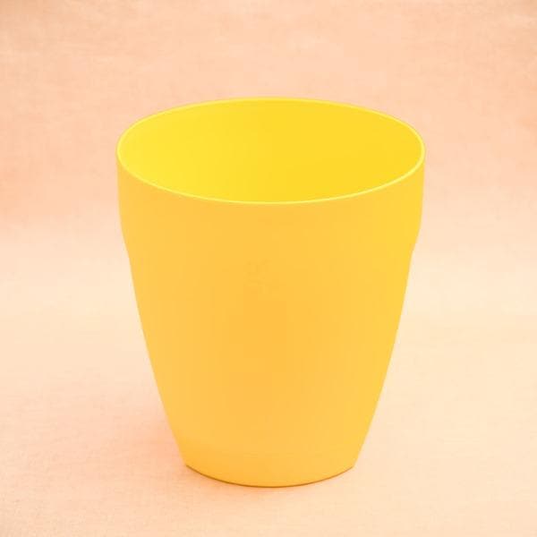 Buy 11 inch (28 cm) Balcony Railing Round Plastic Planter (Yellow ...