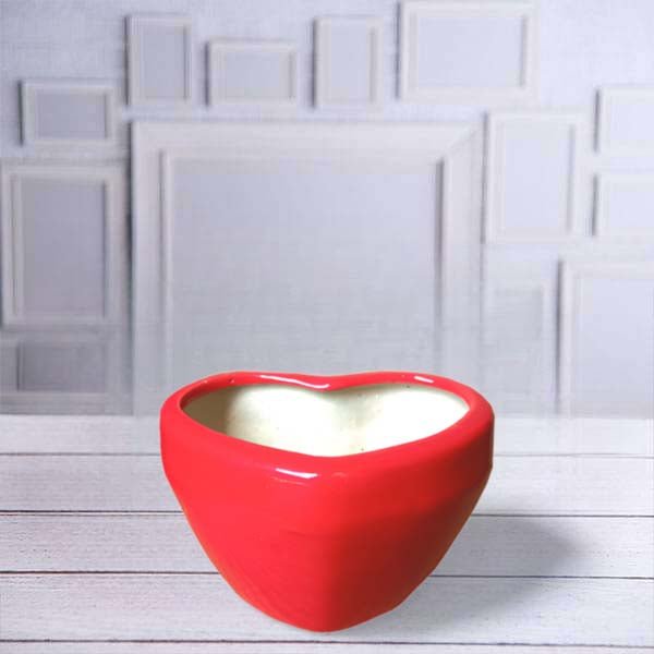 Buy 4.5 inch (11 cm) Heart Shape Ceramic Pot online from Nurserylive at ...