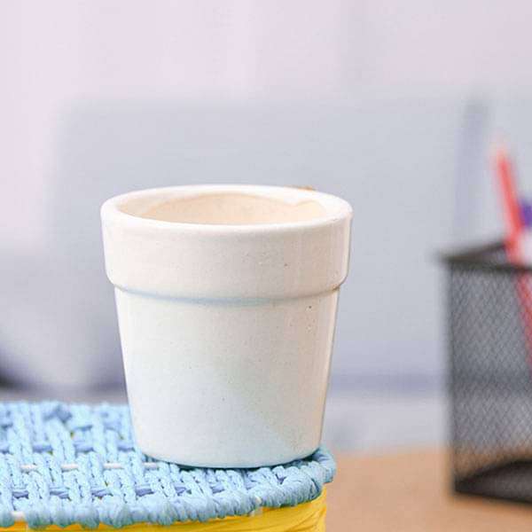 Buy 3 inch (8 cm) Round Ceramic Pot with Rim (White) (set of 3) online ...