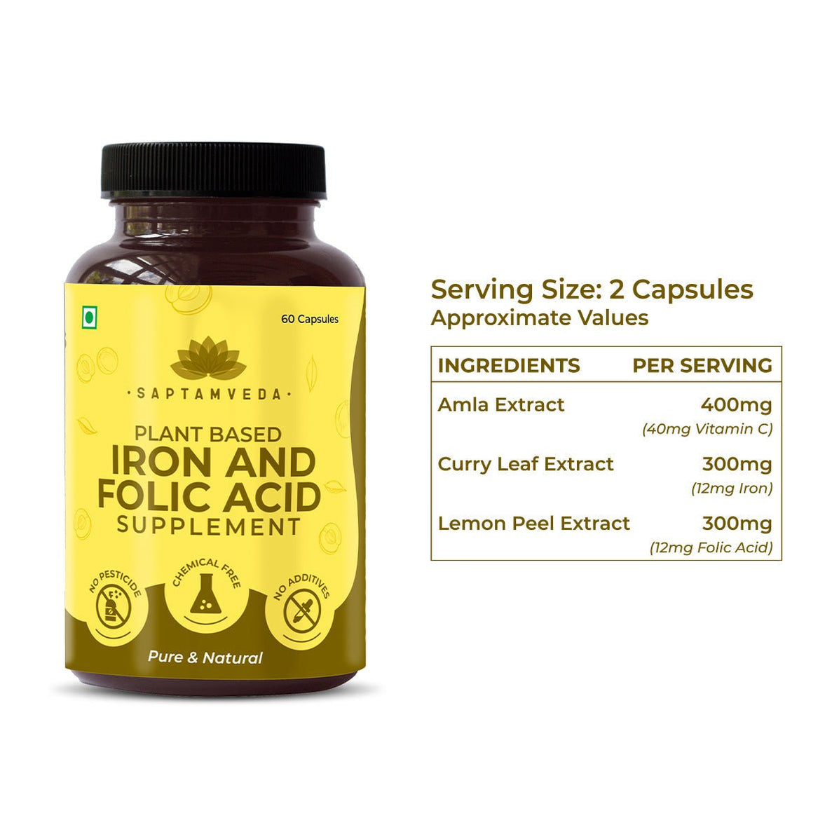 Buy Iron and Folic Acid - 60 Capsules online from Nurserylive at lowest ...