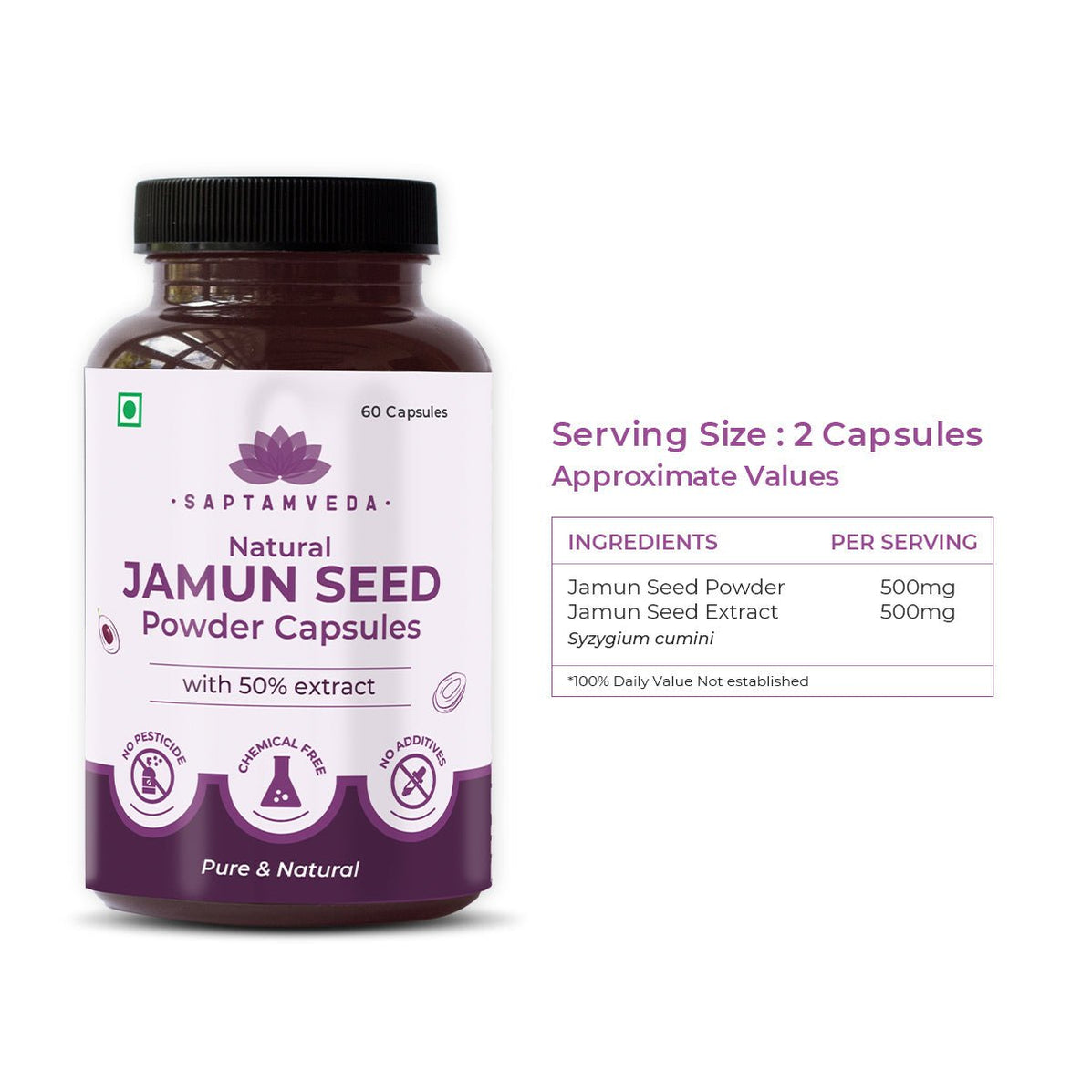Buy Jamun Seed - 60 Capsules online from Nurserylive at lowest price.